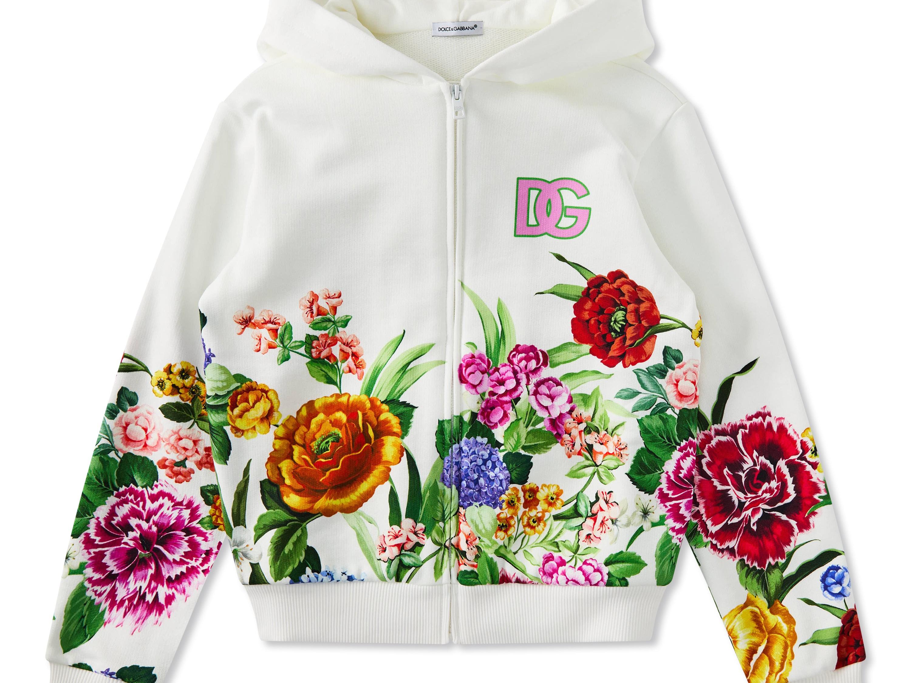 Dolce and Gabbana | Floral Print Zip Hoodie Juniors | Zip Dolce and Gabbana | Floral Print Zip Hoodie Juniors | Zip